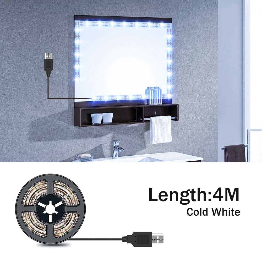 USB Cable Powered Led Vanity Makeup Mirror Light 5V USB LED Flexible ...