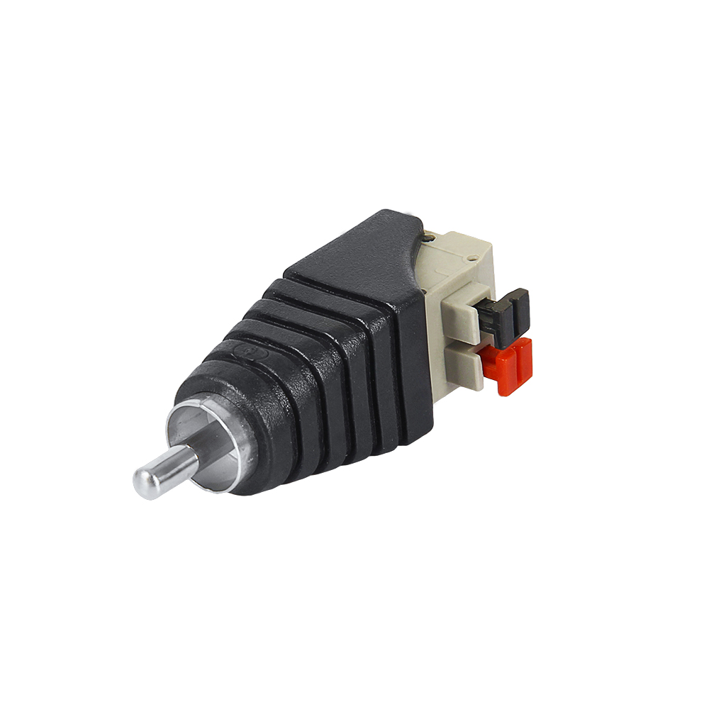 10pcs RCA Male Plug Push Fastening Type 12V Connector CCTV Cameras ...