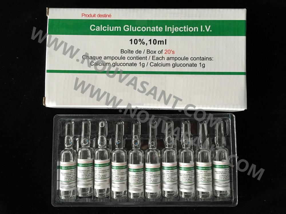 Calcium gluconate injection 10%, 10ml China Manufacturer