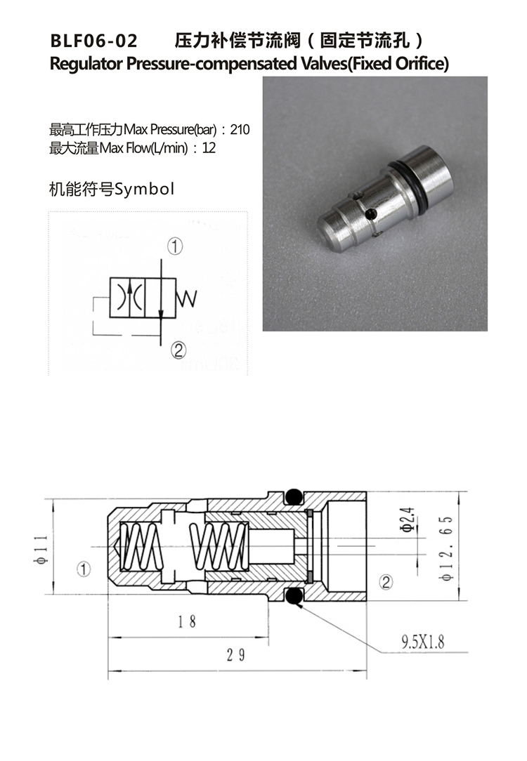 Hydraulic Cartridge pressure load control compensator Valve China ...